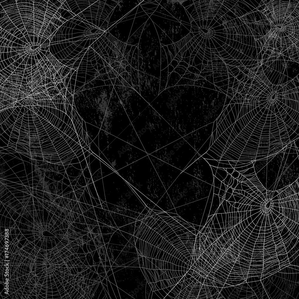 black wall covered with spider web spooky background - halloween theme ...