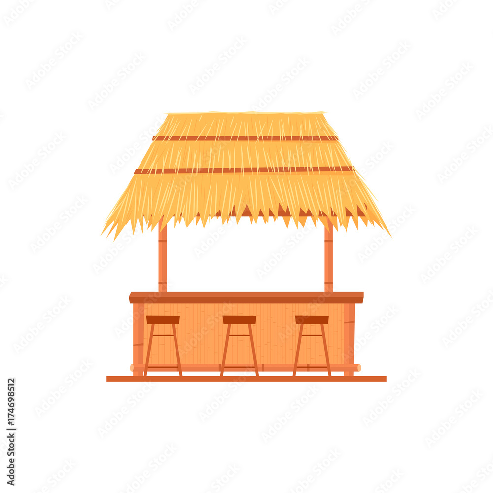 Cartoon tiki bar icon. Clipart image isolated on white background Stock ...