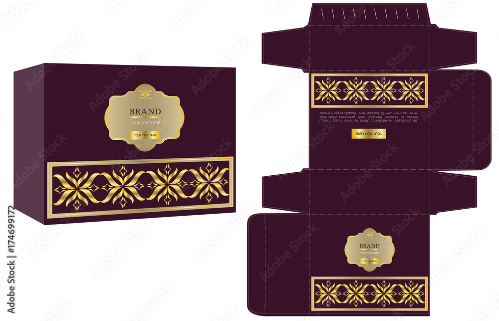 Packaging design, luxury box design template and mockup box ...