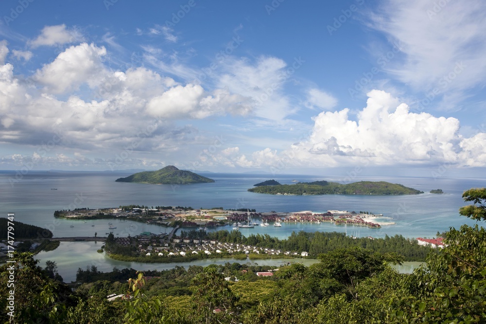 View of St Anne Island, Ile au Cerf Island, Ile Moyenne Island, Ile ...