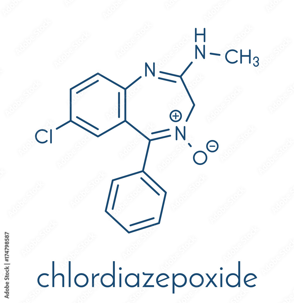 Chlordiazepoxide sedative and hypnotic drug, chemical structure ...
