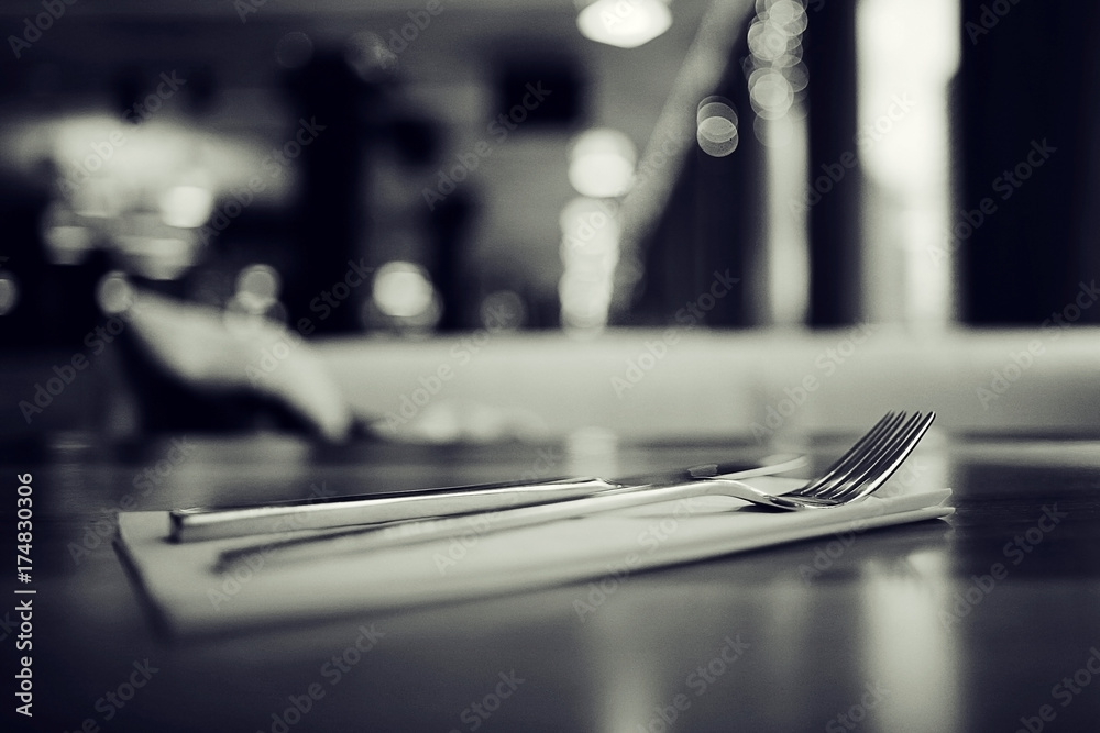 Monochrome still life restaurant Stock Photo | Adobe Stock