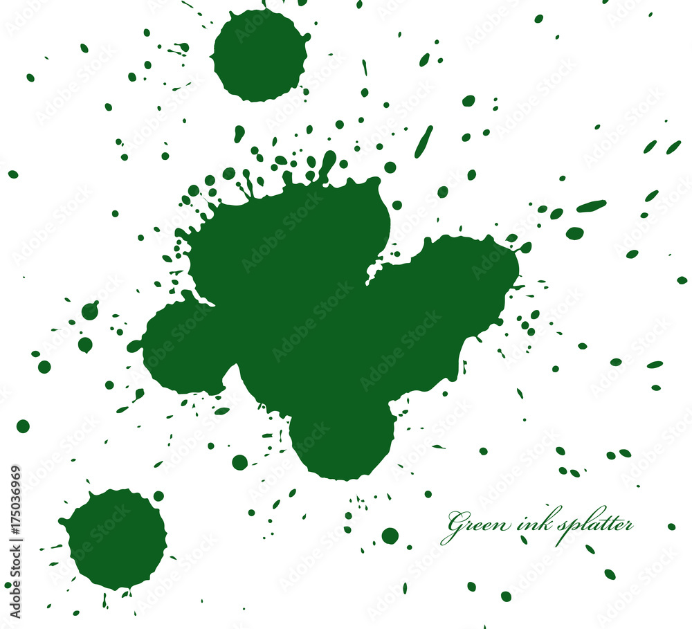 Green ink splatter vector on a white background Stock Vector | Adobe Stock
