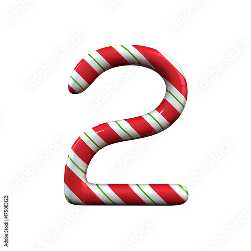 red and white stripe candy cane number 2 - Buy this stock illustration ...