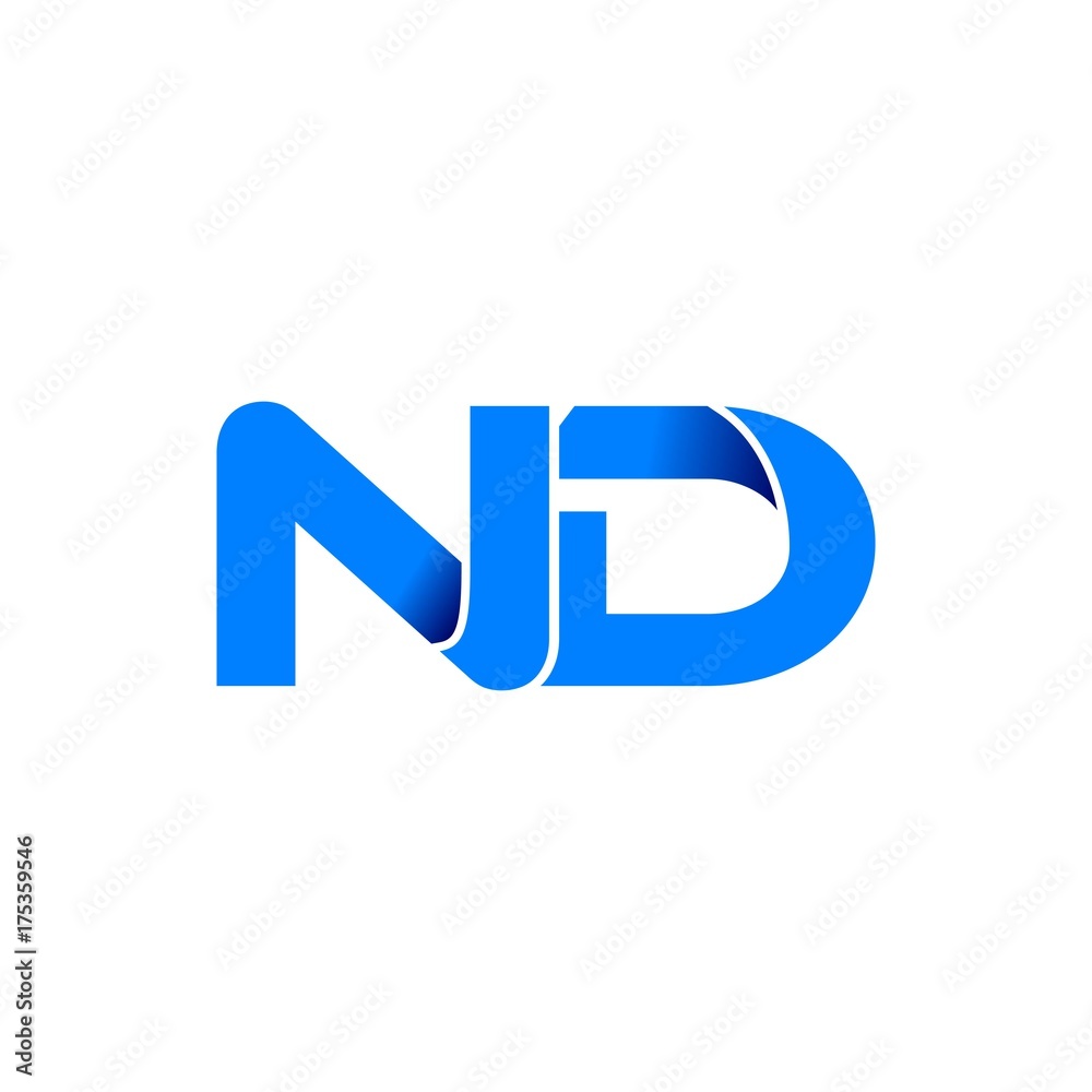 nd logo initial logo vector modern blue fold style Stock Vector | Adobe ...