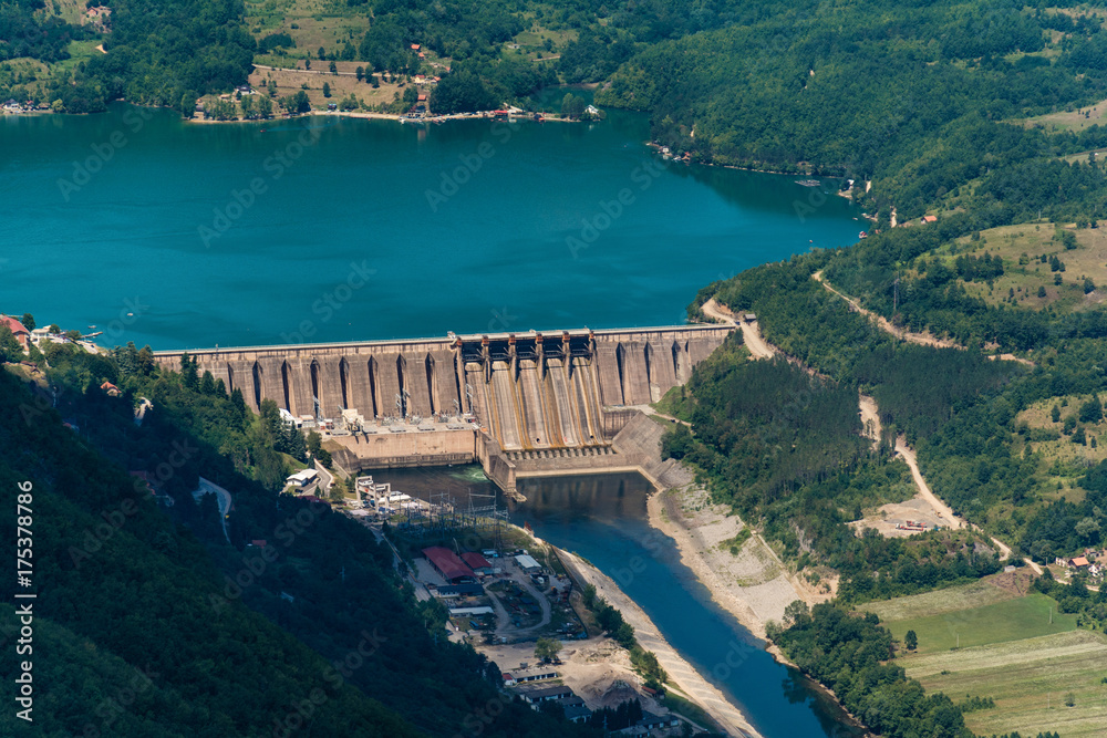 Dam Perucac on a Drina river. Hydroelectric Stock Photo | Adobe Stock