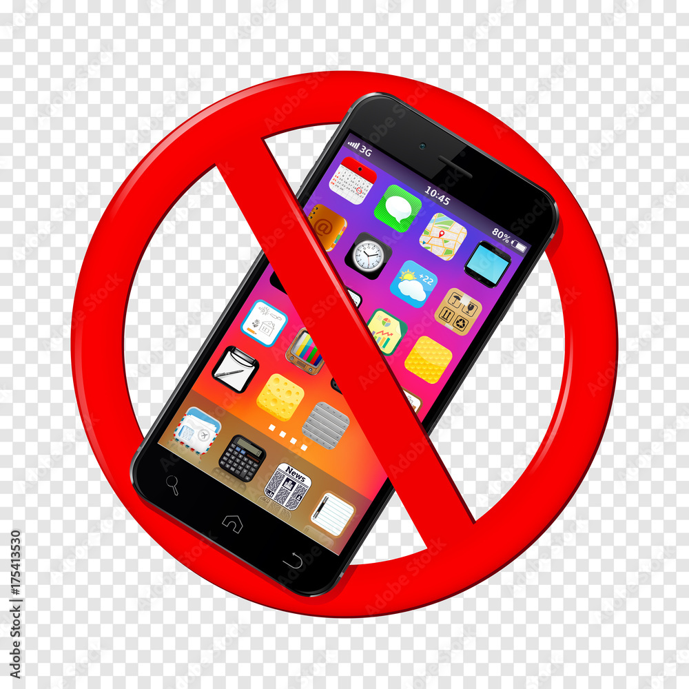 Do not use mobile phone sign isolated on transparent background Stock ...