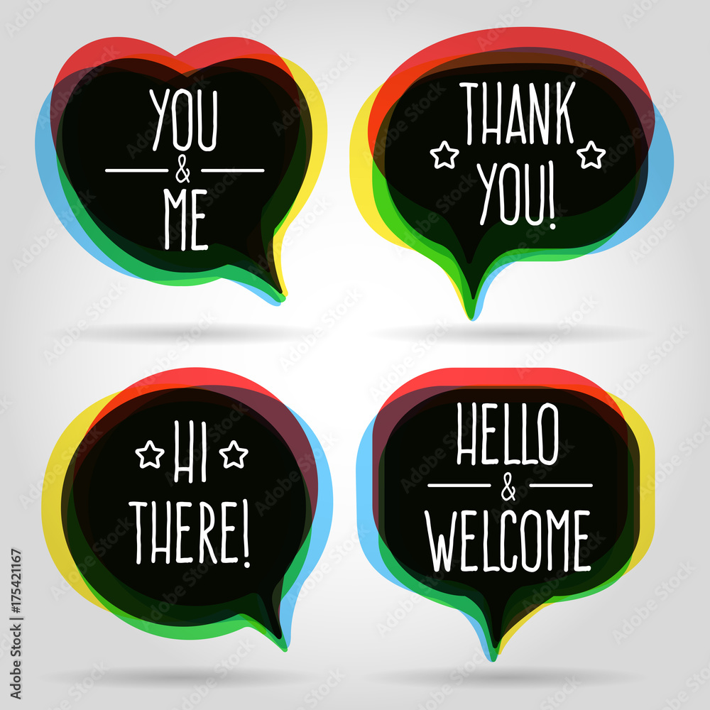 Speech bubbles isolated on white background. Vector modern talk or ...