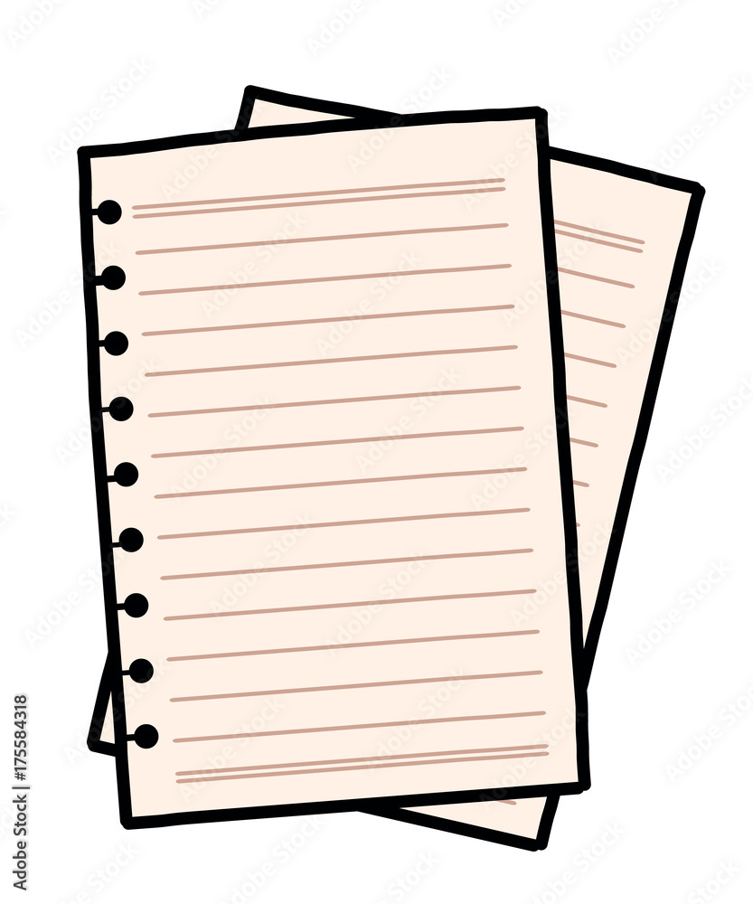 two notebook papers / cartoon vector and illustration, hand drawn style ...