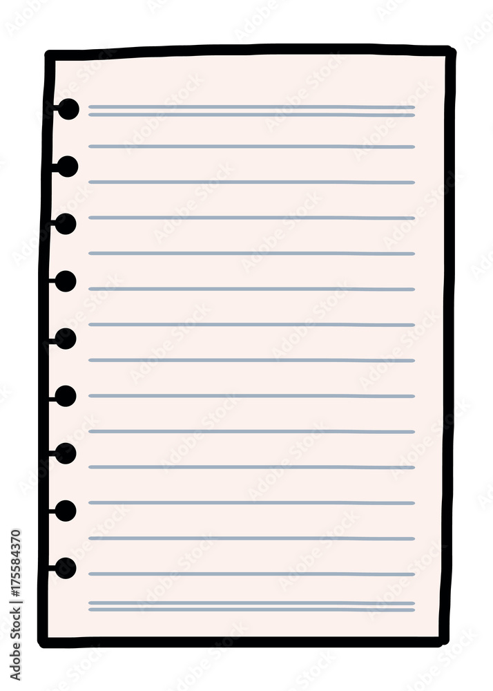 notebook paper / cartoon vector and illustration, hand drawn style ...