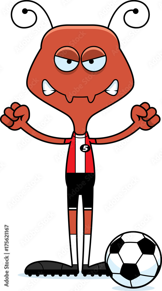 Cartoon Angry Soccer Player Ant Stock Vector | Adobe Stock
