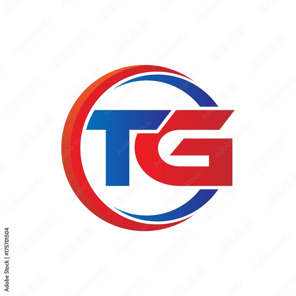 Image vectorielle Stock tg logo vector modern initial swoosh circle ...