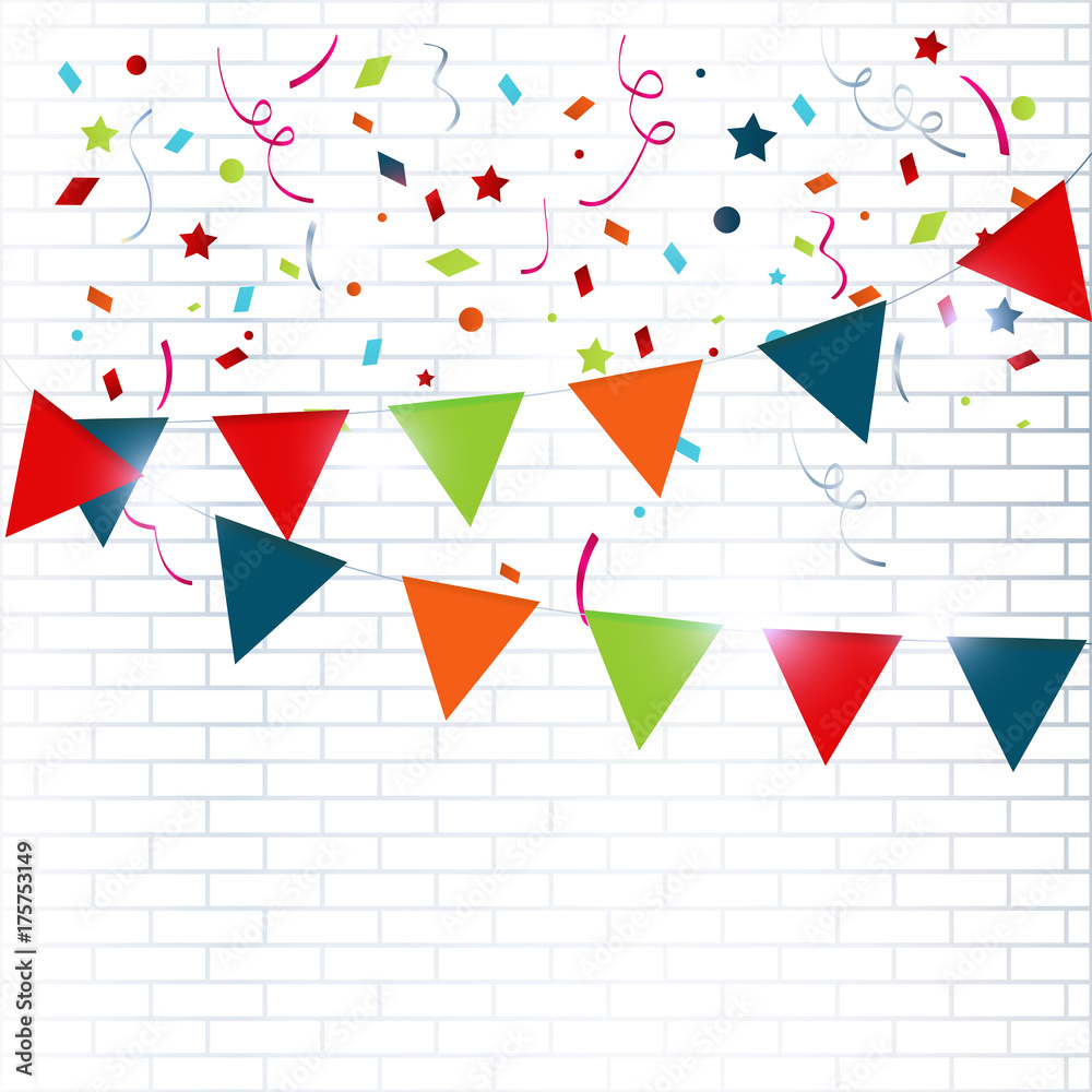 Celebration colorful background with confetti vector illustration ...