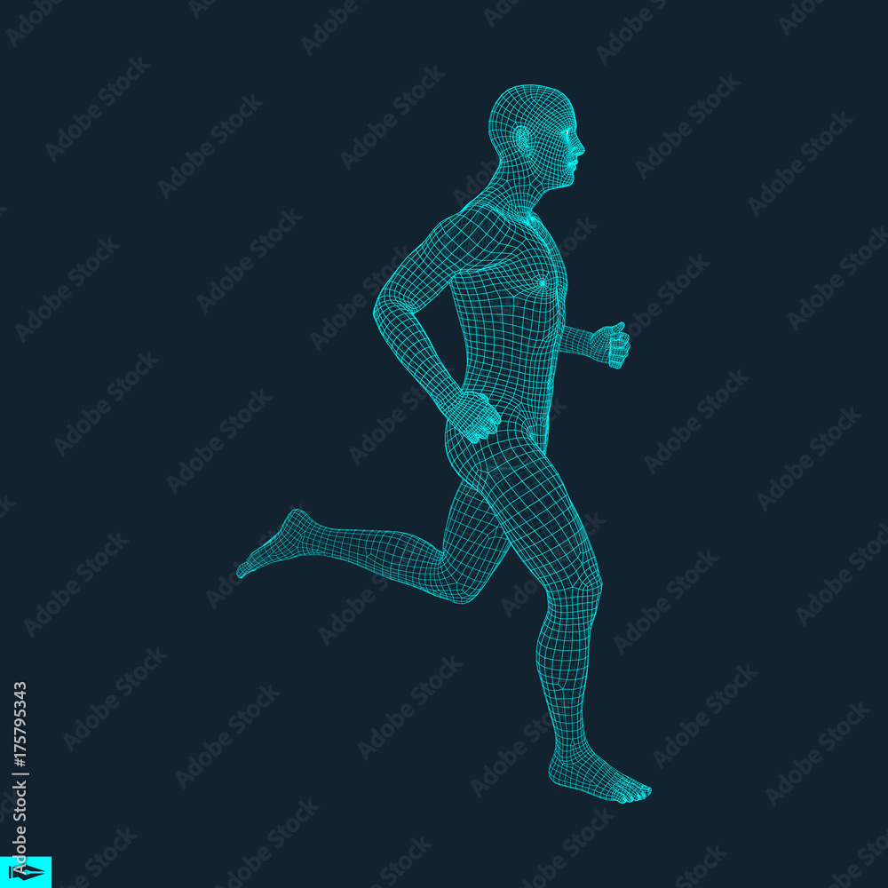 3d Running Man. Design for Sport, Business, Science and Technology ...