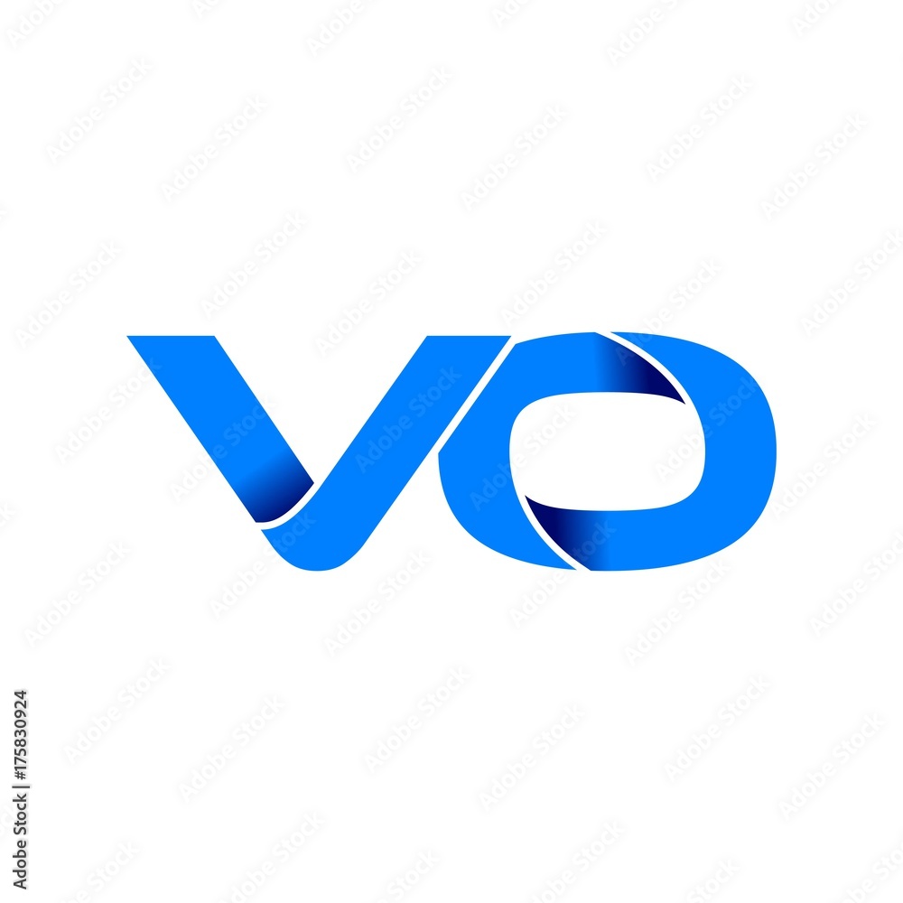 vo logo initial logo vector modern blue fold style Stock Vector | Adobe ...