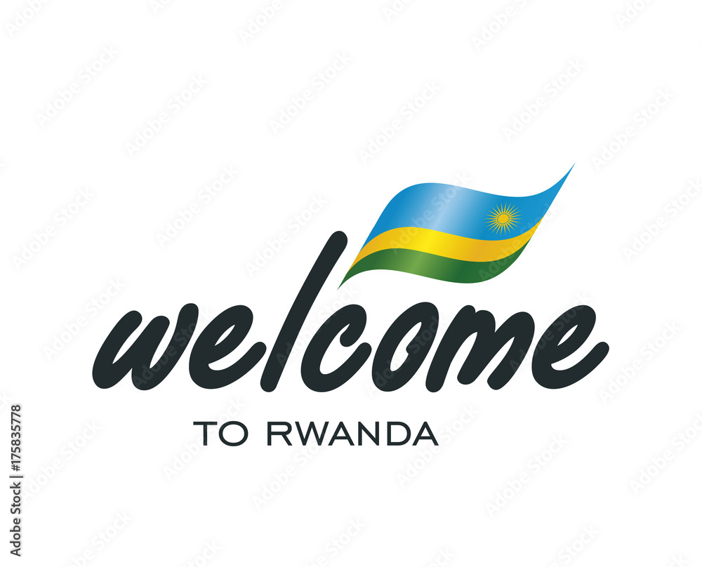 Welcome to Rwanda flag sign logo icon Stock Vector | Adobe Stock