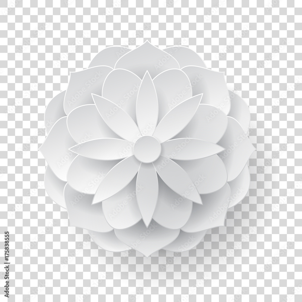 Paper volume flower transparent background. Paper volume flower on a ...
