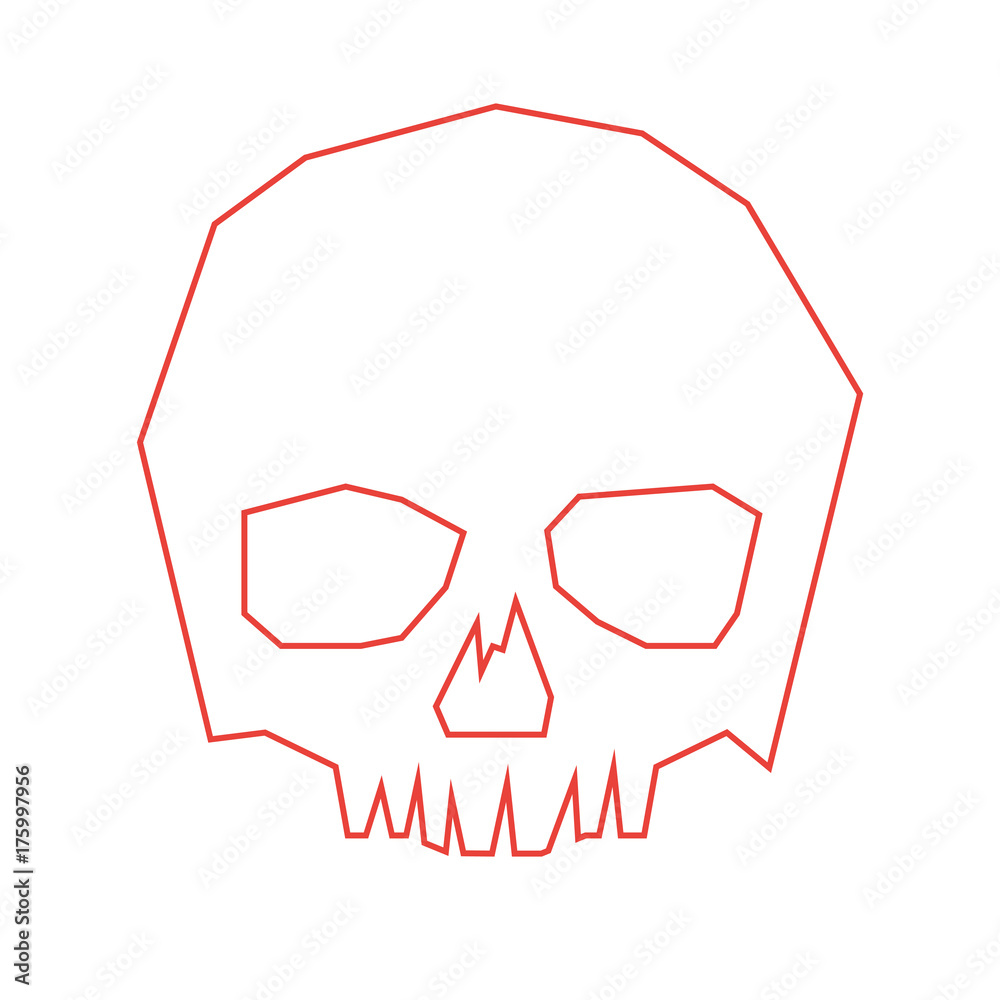 Vector de Stock skull - outline - red white | Adobe Stock