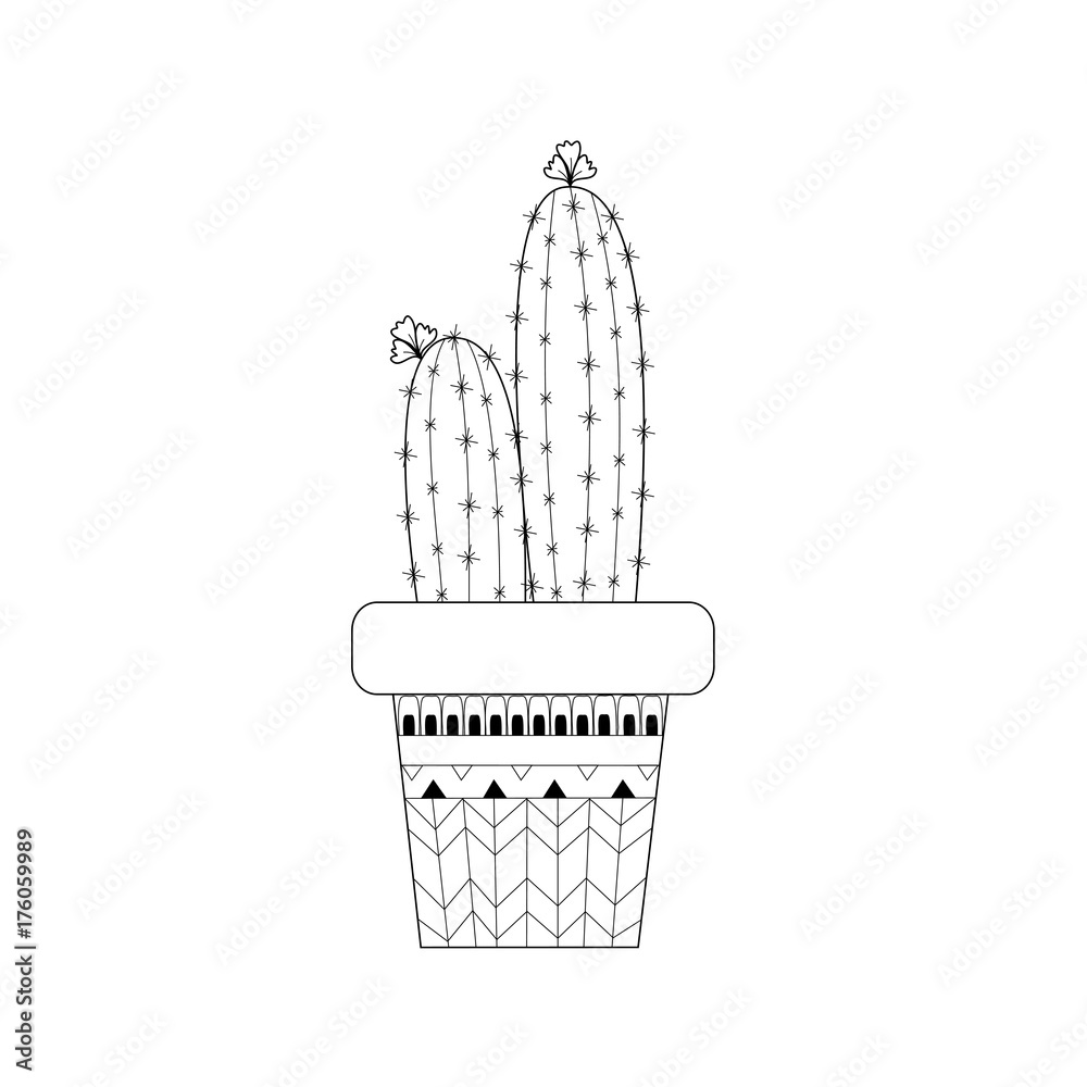 Cactus zentangle style for adult and children coloring book page.vector ...