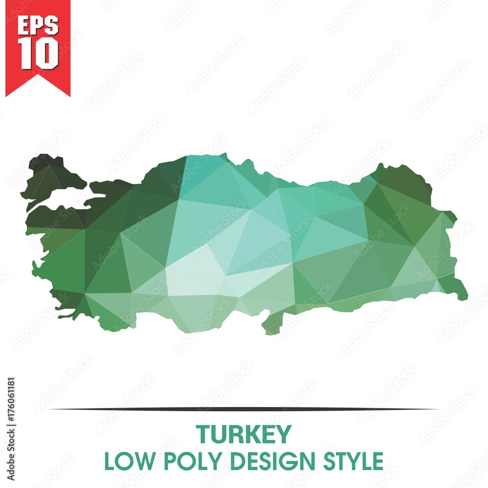 turkey map on low poly color palette Stock Vector | Adobe Stock