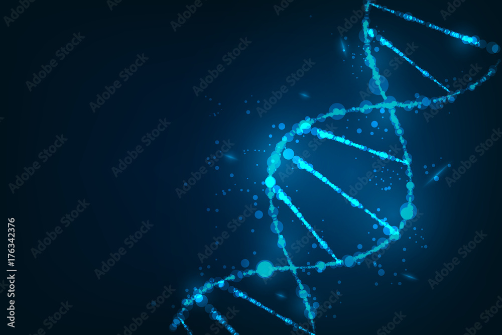 Science template, wallpaper or banner with a DNA molecules. Vector ...
