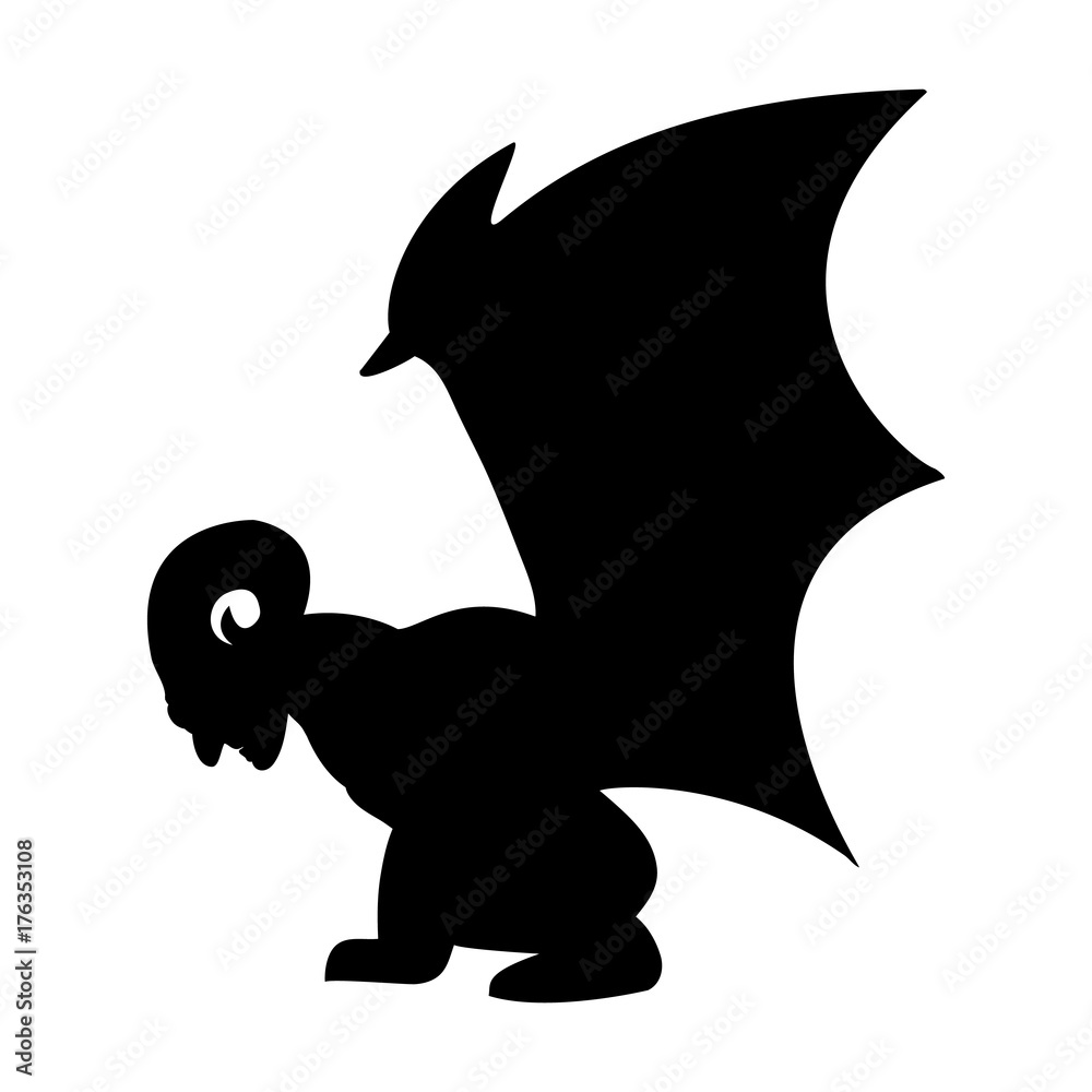 Gargoyle silhouette ancient traditional symbol Stock Vector | Adobe Stock