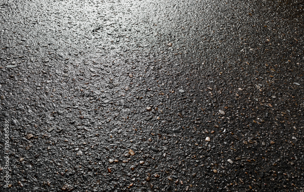 Wet asphalt road after the rain. Asphalt background. Asphalt ...
