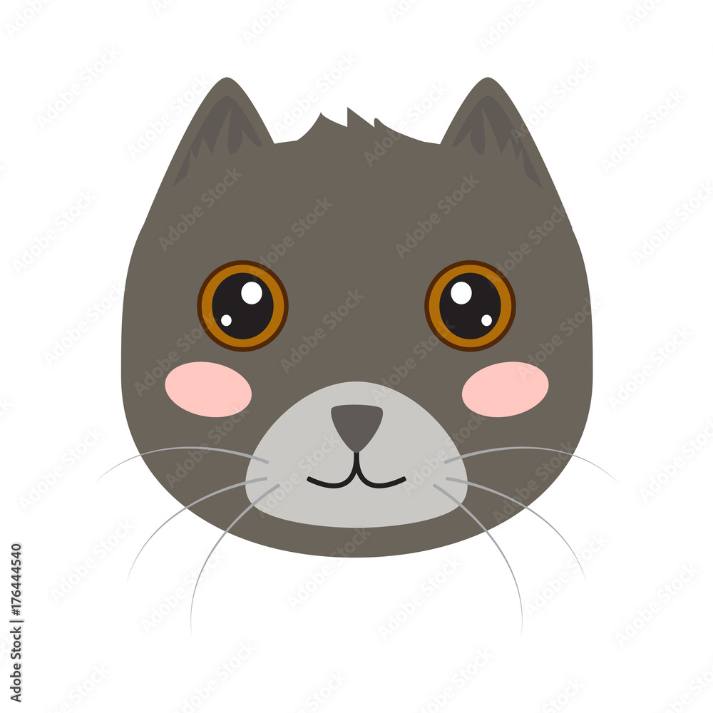 Isolated cute cat icon on a white background, Vector illustration Stock ...