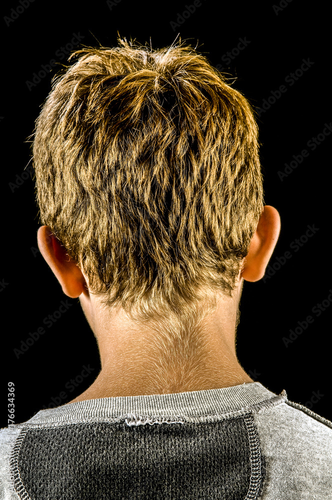Back of boy's head and neck, studio shot Stock Photo | Adobe Stock
