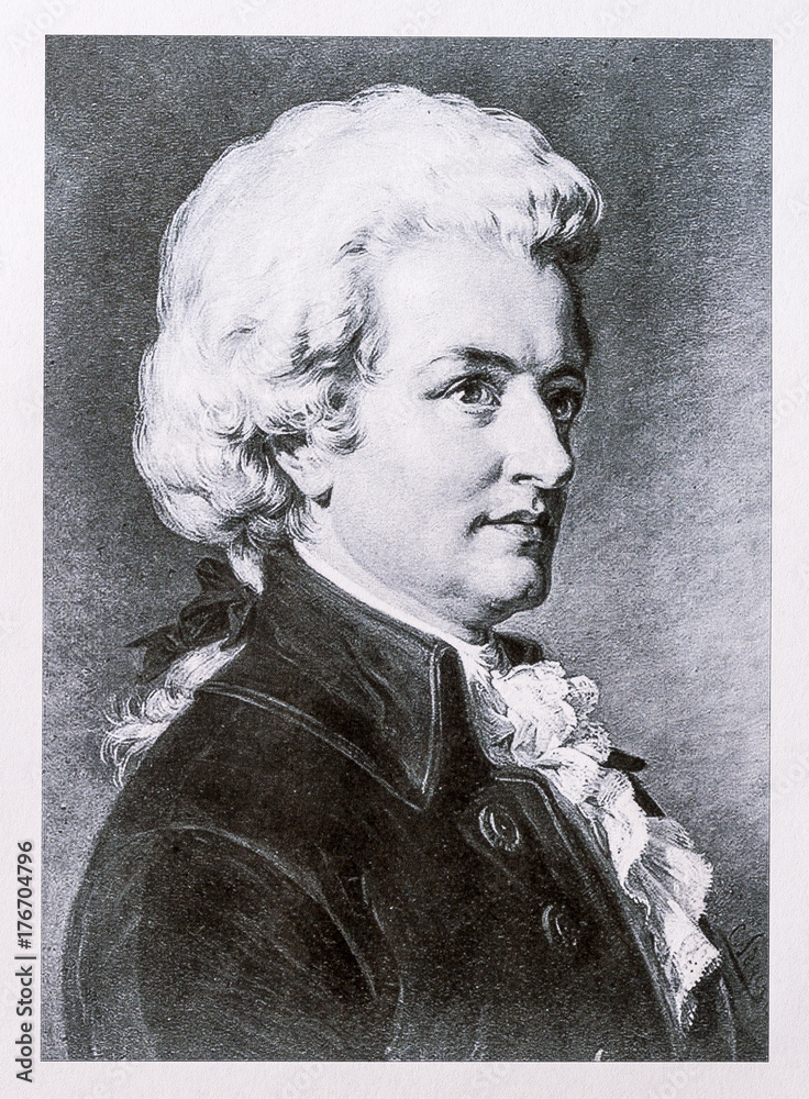 Portrait of Wolfgang Amadeus Mozart Stock Photo | Adobe Stock