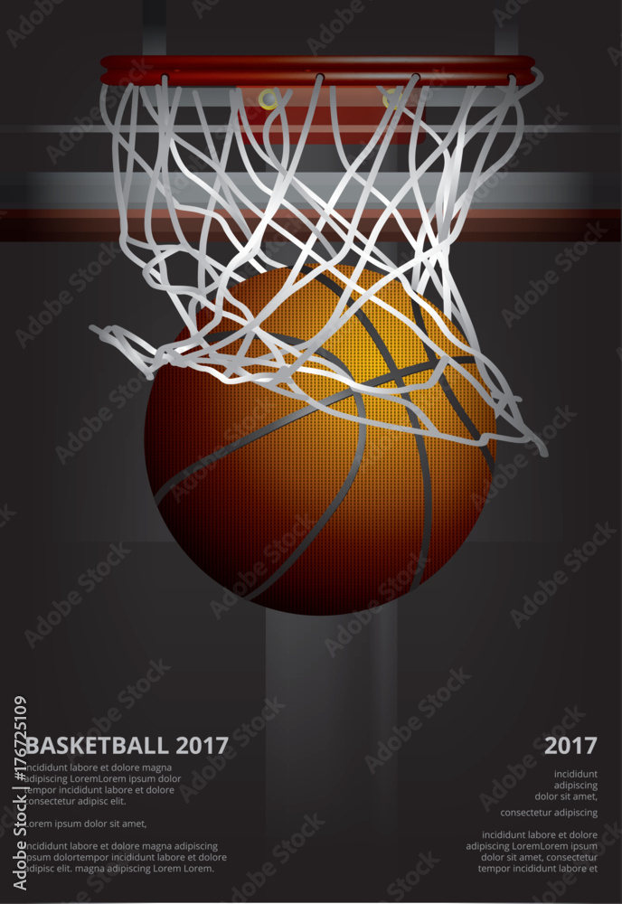Basketball Poster Advertising Vector Illustration Stock Vector | Adobe ...