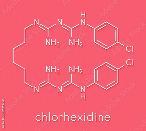 Chlorhexidine antiseptic molecule. Skeletal formula. Stock Illustration ...