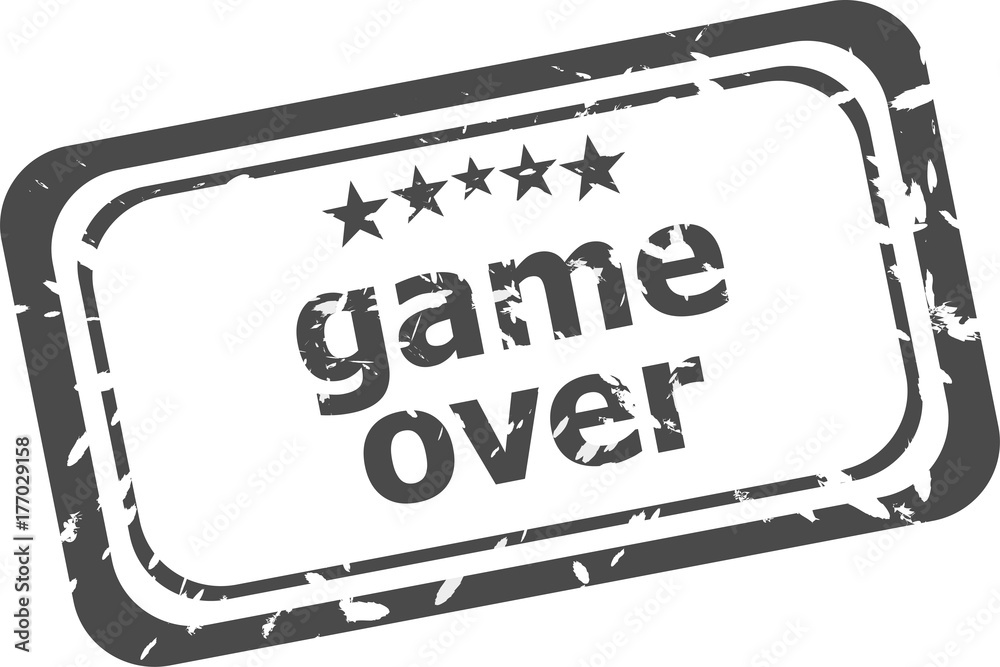 game over stamp isolated on white background Stock Illustration | Adobe ...