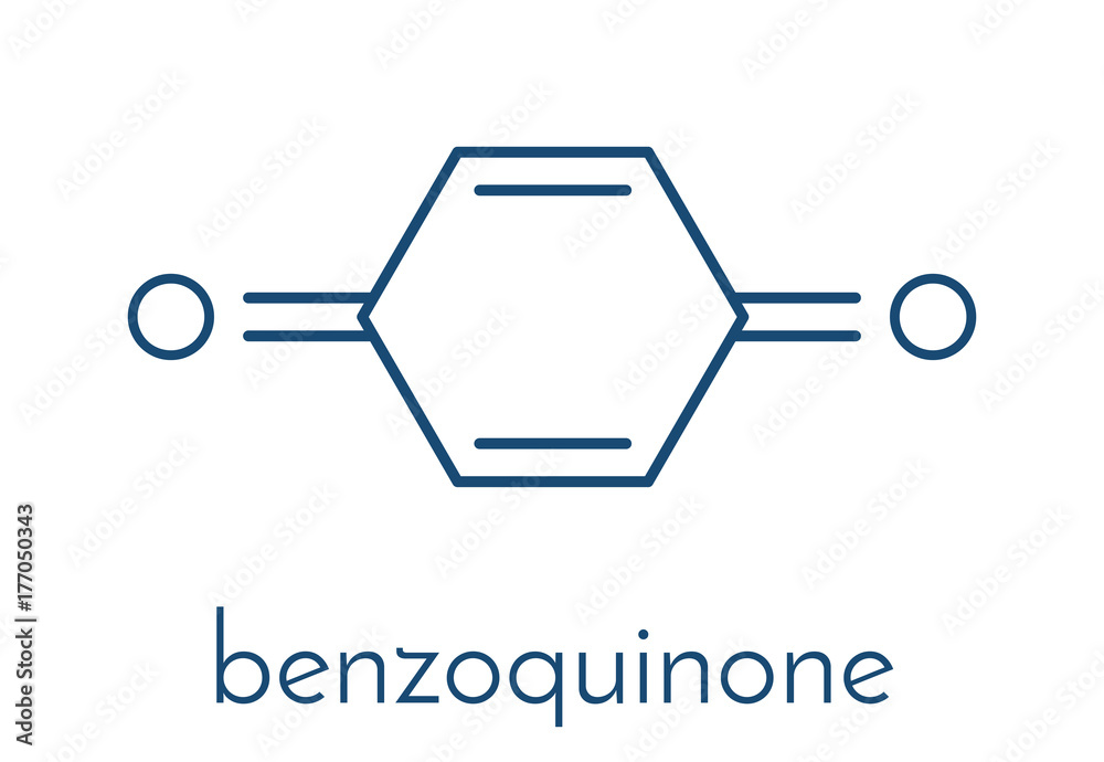 Benzoquinone (quinone, para-benzoquinone) molecule. Skeletal formula ...