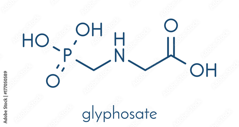 Glyphosate herbicide molecule. Crops resistant to glyphosate ...