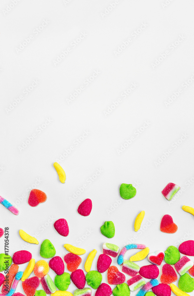 Gummy candy background with copy space Stock Photo | Adobe Stock