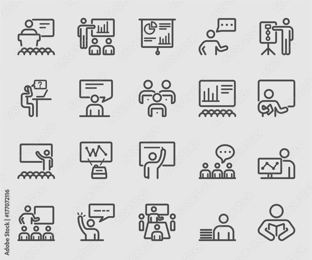 Training and Learning line icon Stock Vector | Adobe Stock