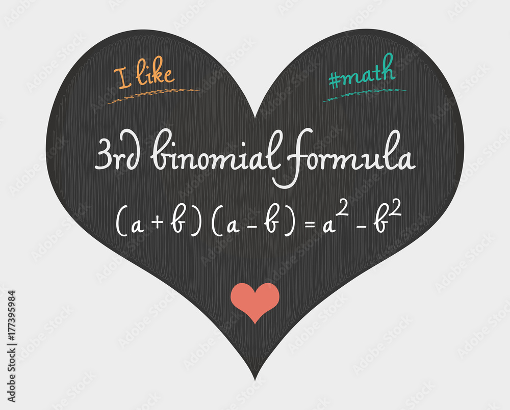 3rd binomial formula - I like math illustration Stock Vector | Adobe Stock