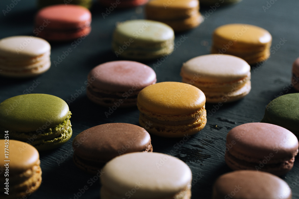 Delicious Multi-Flavoured Macarons Stock Photo | Adobe Stock