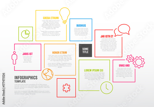 Square Box Outlines Infographic Stock Template | Adobe Stock