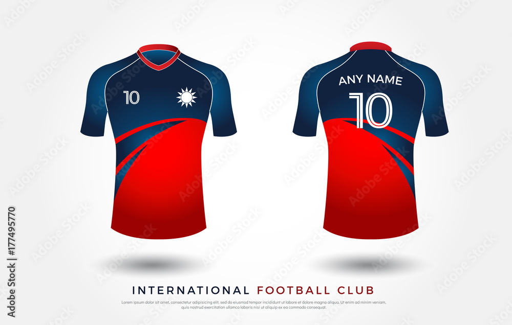 soccer t-shirt design uniform set of soccer kit. football jersey ...