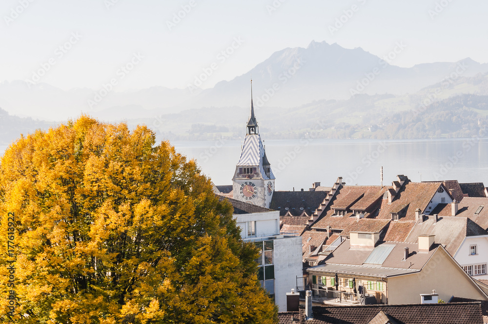 Stadt Zug, Stadt, Zug, Altstadt, Zytturm, Zugersee, See, Guggi ...