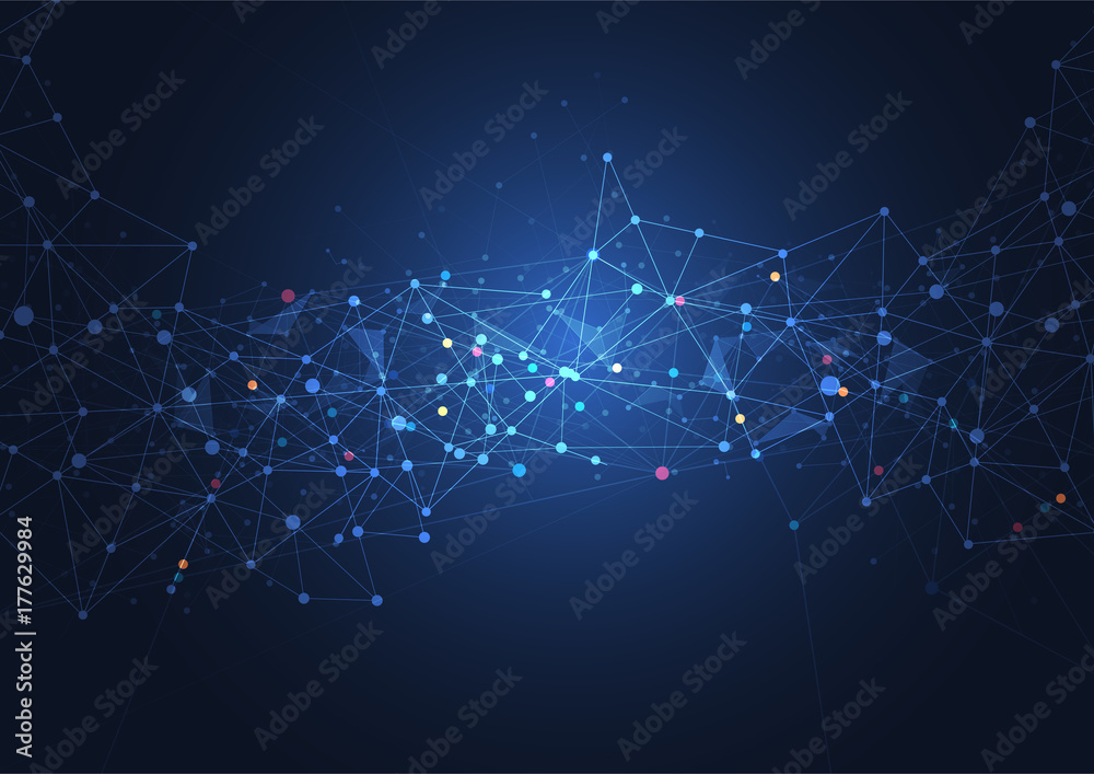 Abstract technology big data visualization. Futuristic space ...