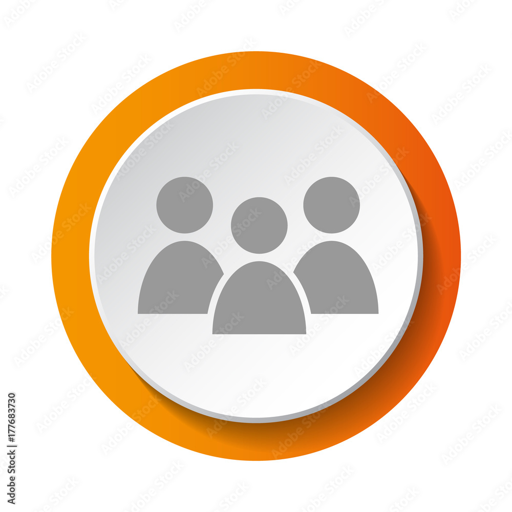 Group of people - 3d button isolated on white background. Vector. Stock ...