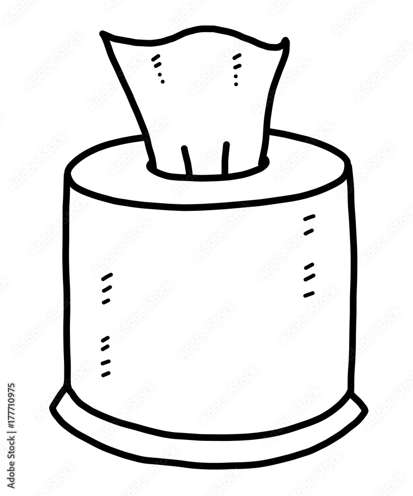 tissue paper / cartoon vector and illustration, black and white, hand ...