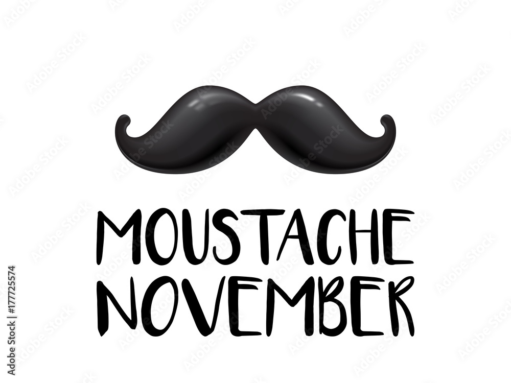 Movember or November men health awareness month mustache symbol. Vector ...