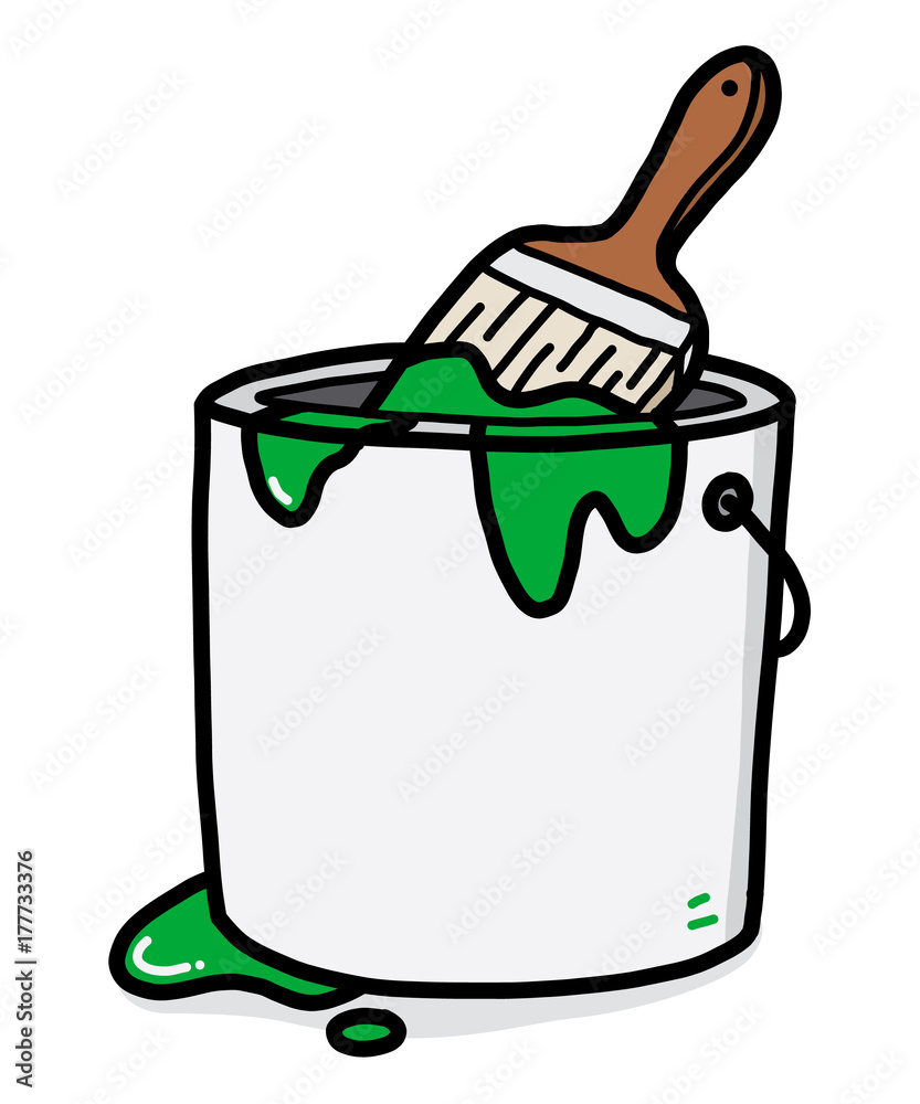green color bucket / cartoon vector and illustration, hand drawn style ...