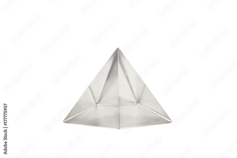Pyramid glass / View of pyramid glass on white background. Stock Photo ...
