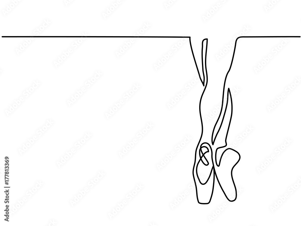 Vector de Stock Continuous Line Art Drawing. Legs of Ballet Dancer ...