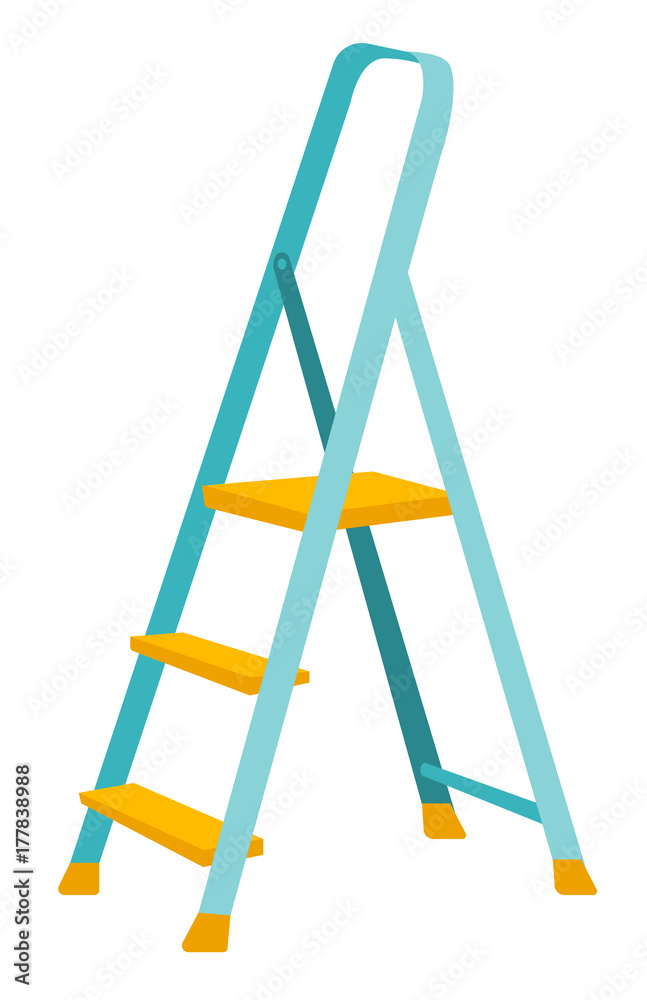 Folding step ladder. Vector cartoon illustration isolated on white ...